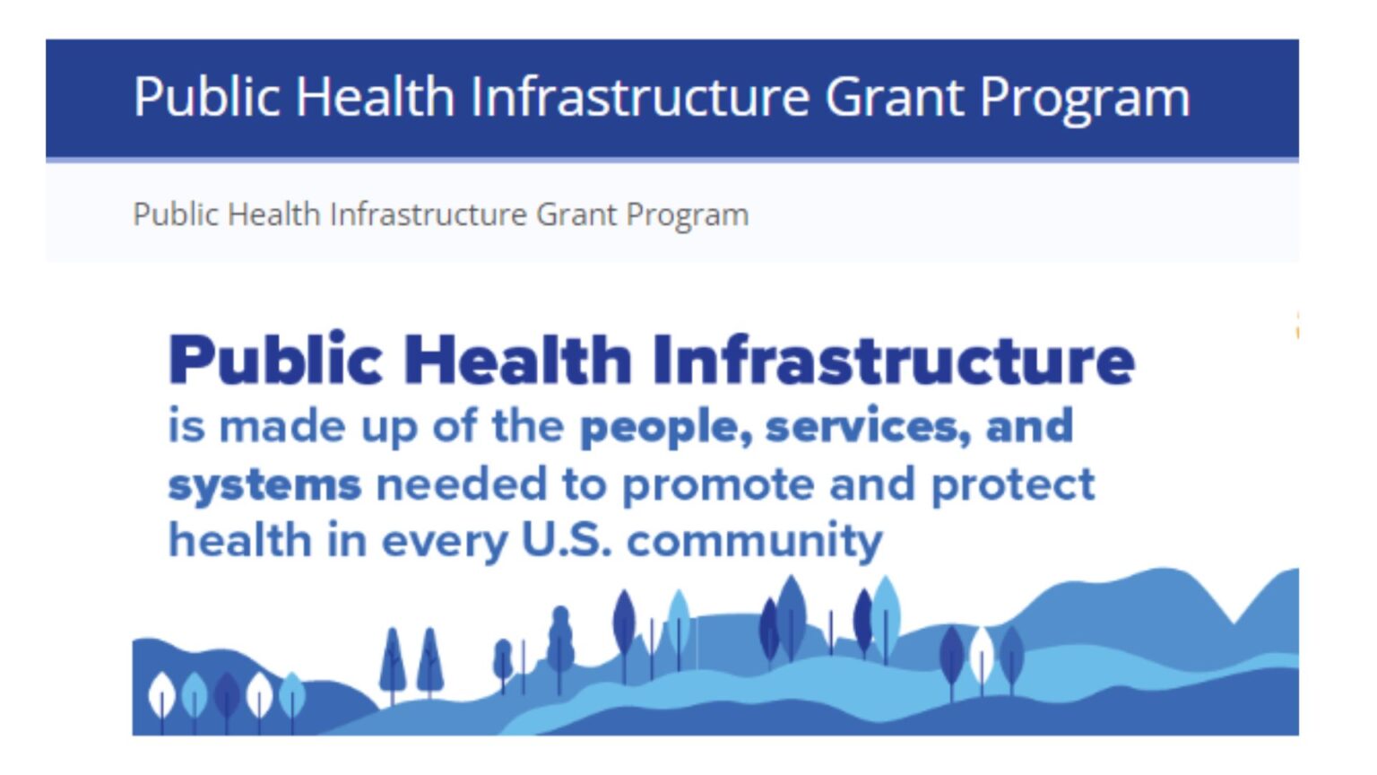 CDC's New Public Health Infrastructure Grant Program Website Launches ...